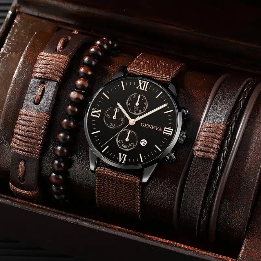 Kit Hombre Reloj + 3 Manillas Olimpo – Purpura Custom